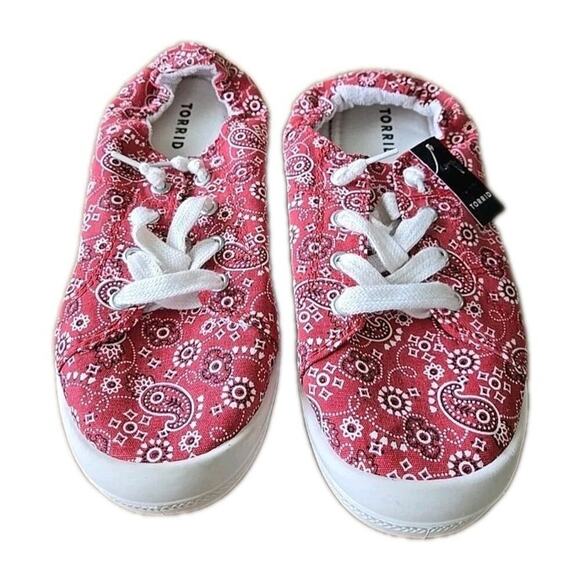 torrid | Shoes | Torrid Riley Red Bandana Canvas Sneakers Shoes 8 Ww ...
